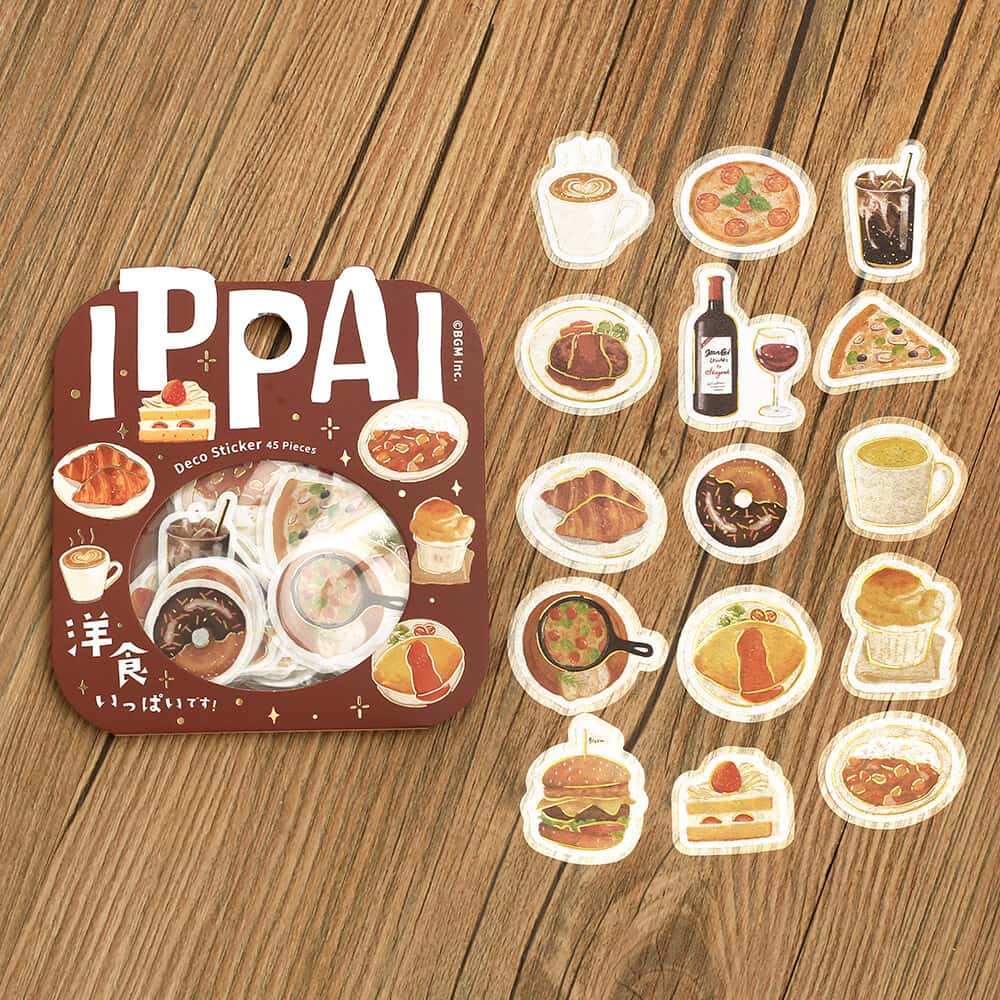 Dinner Food | Ippai | Planner Flake Stickers | BGM