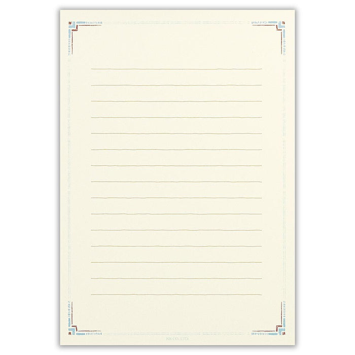 Letter Writing Pad A5 Lined - White & Ivory Paper - Corner Border
