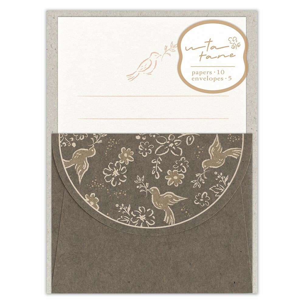 Bird & Flowers | Mini Letter Writing Set | 'Utatane' Series