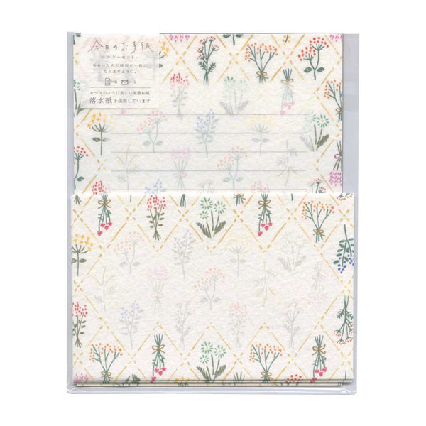 Patchwork Quilt Flowers Textured Paper Letter Writing Set
