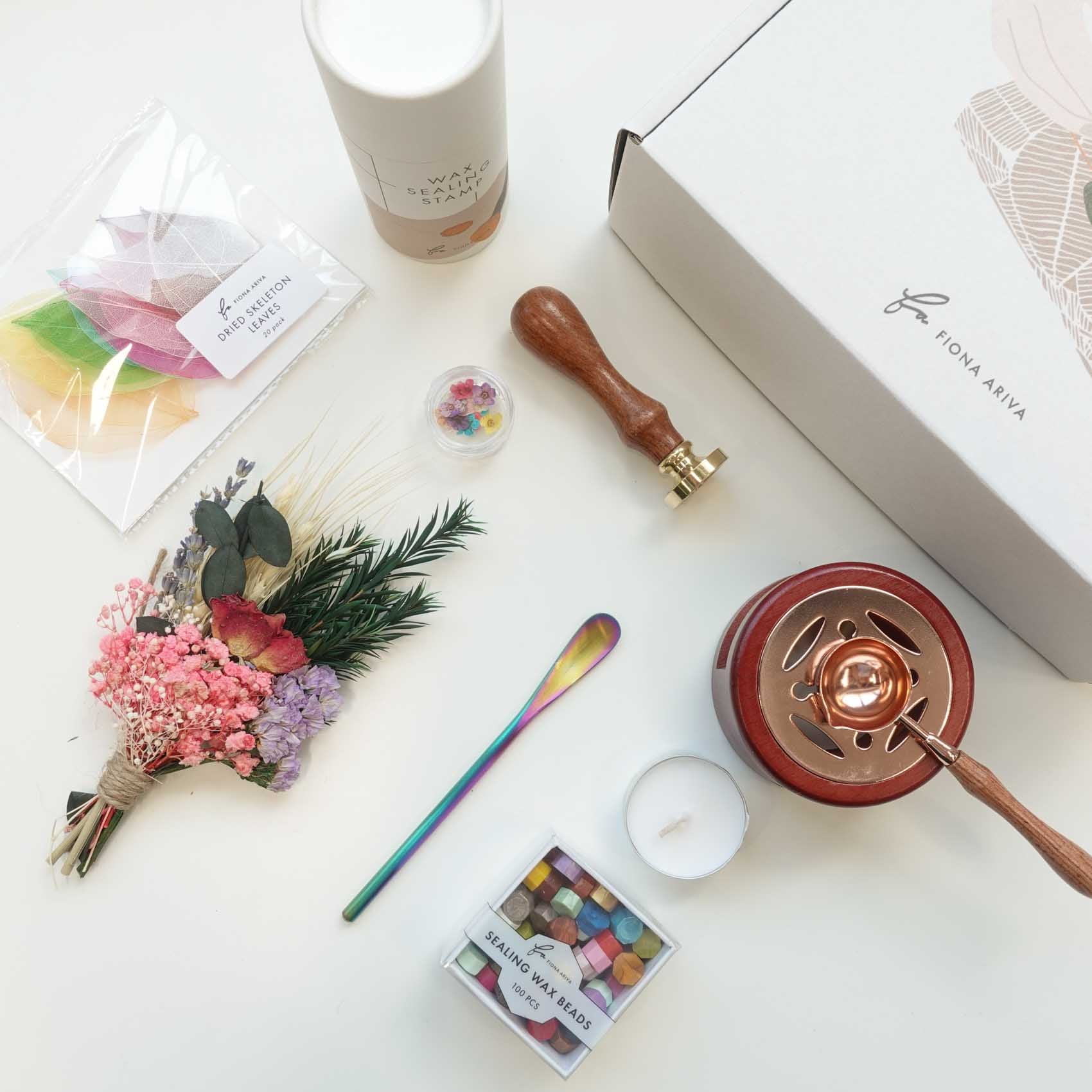 Rainbow Wax Seal Kit - Fiona Ariva Deluxe Wax Stamp Kit Bundle Box