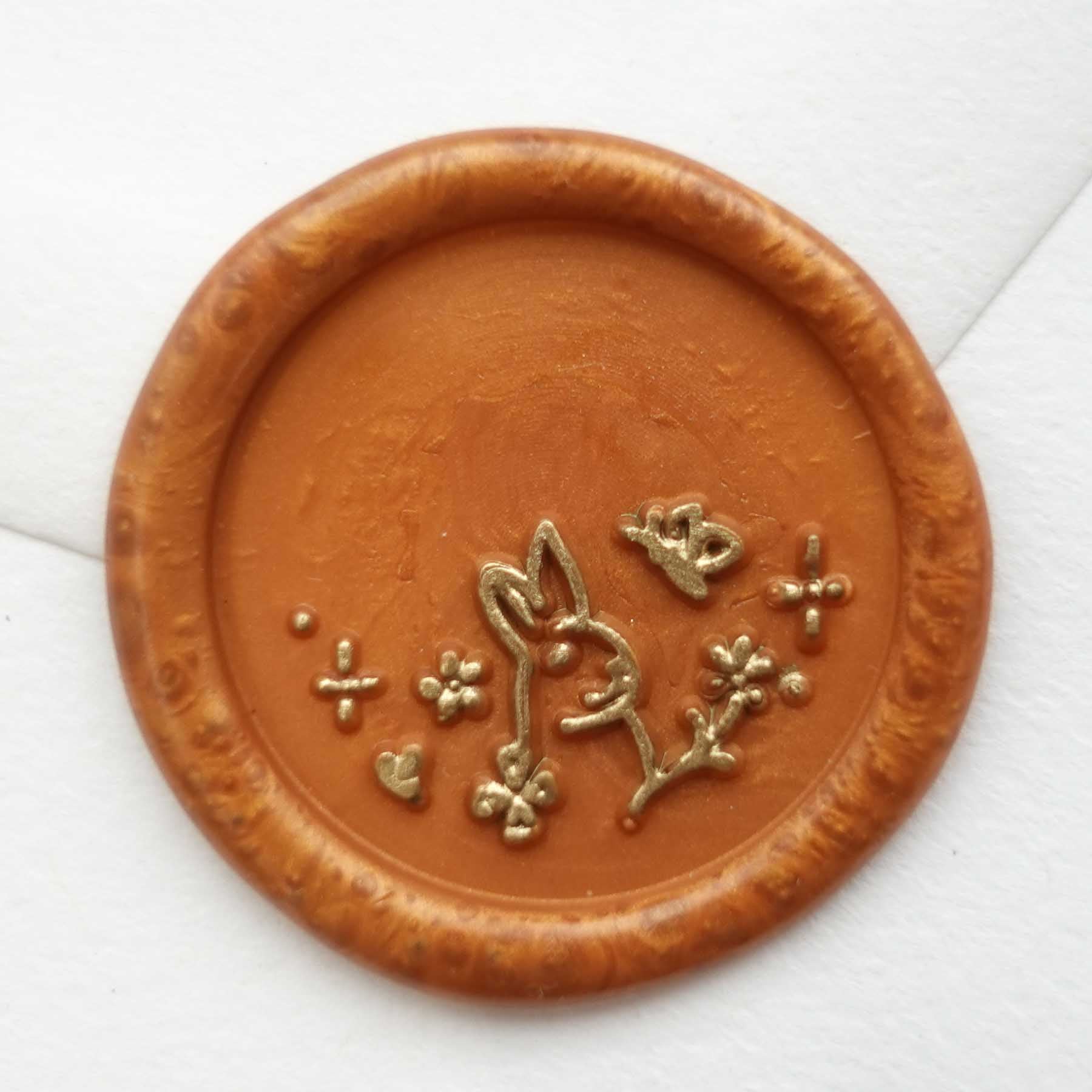 Twinkling Rabbit Woodland Easter wax seal stamp, wax seal kit or stamp head