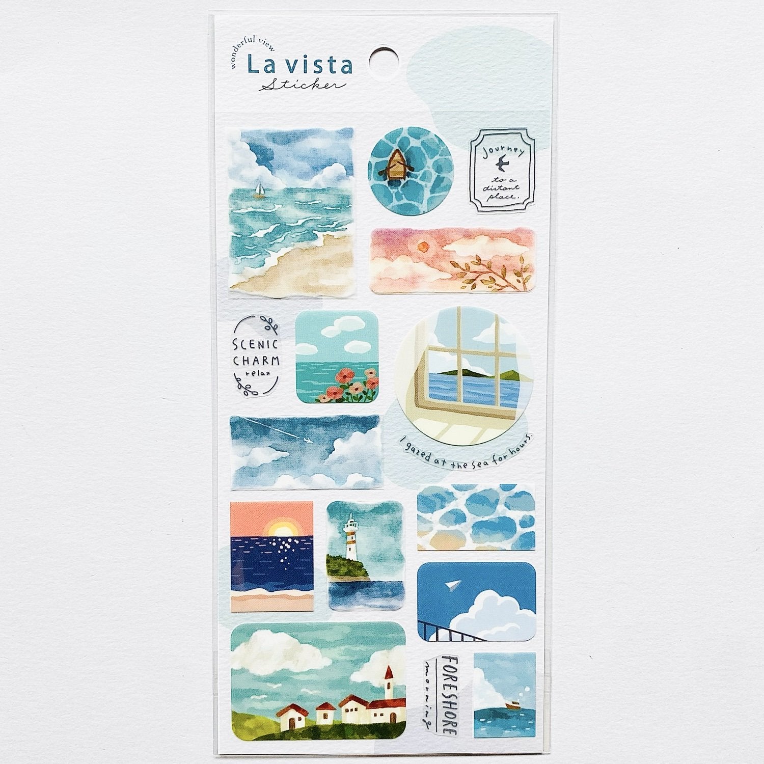 Sunny Ocean Views Landscape | 'La Vista' Sticker Sheet