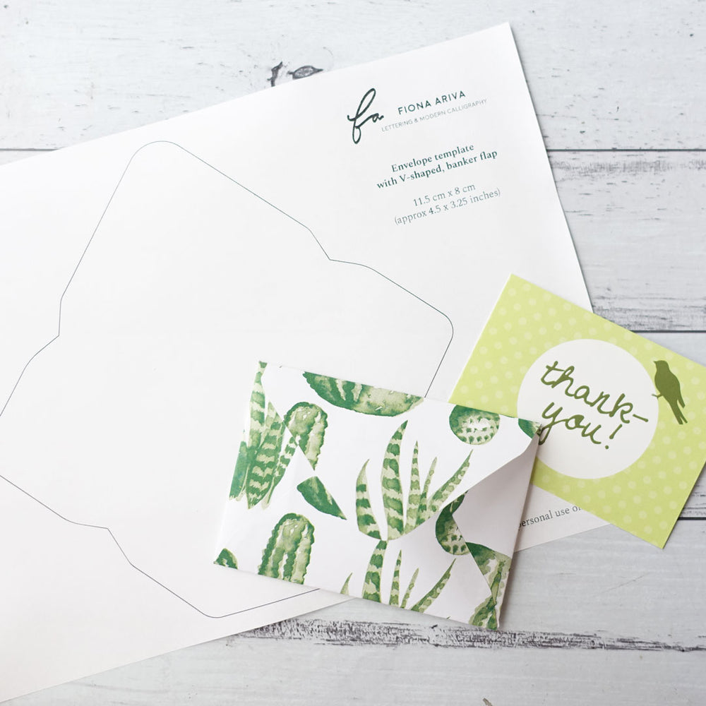 Small envelope template with banker flap (11.5 x 8cm)