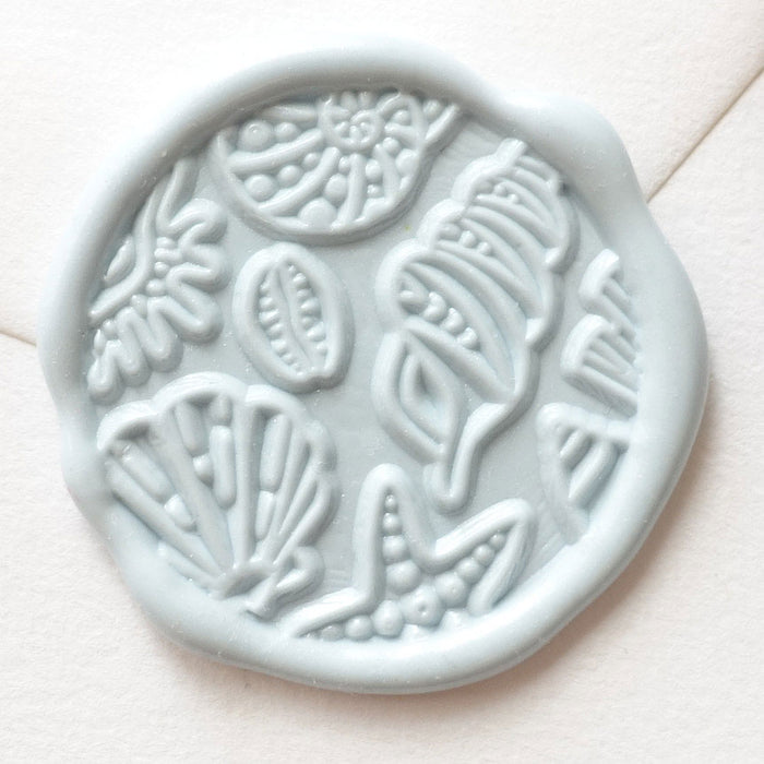 Seashells beach wax seal stamp, wax seal kit or stamp head