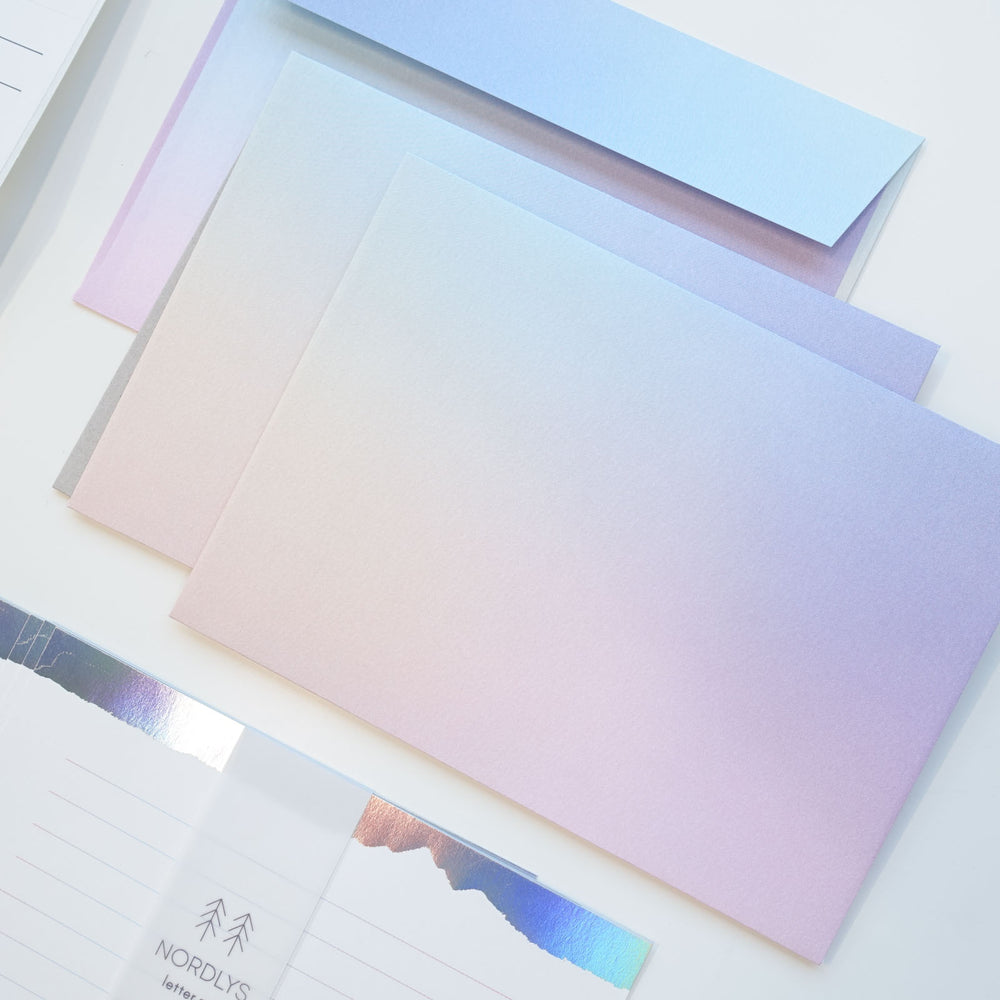 Holographic Pastel Dawn Letter Writing Set | Nordlys
