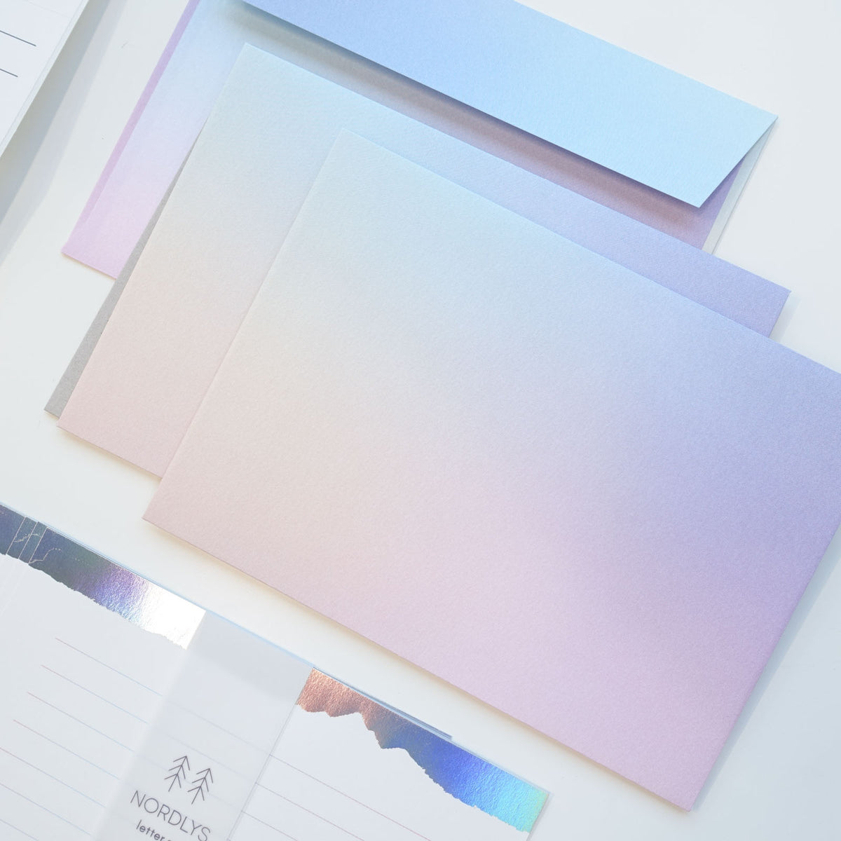 Holographic Pastel Dawn Letter Writing Set | Nordlys